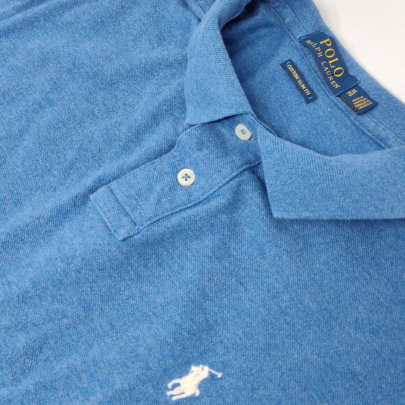 Polo by Ralph Lauren | Shirts | Polo Ralph Lauren Shirt Short Sleeve Men Xl Blue Custom Slim Fit ...